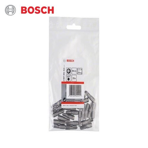 Bosch 25Pcs Screwdriver Bit Extra Hard - PH 3, 25mm | 2607001516 – Tools4