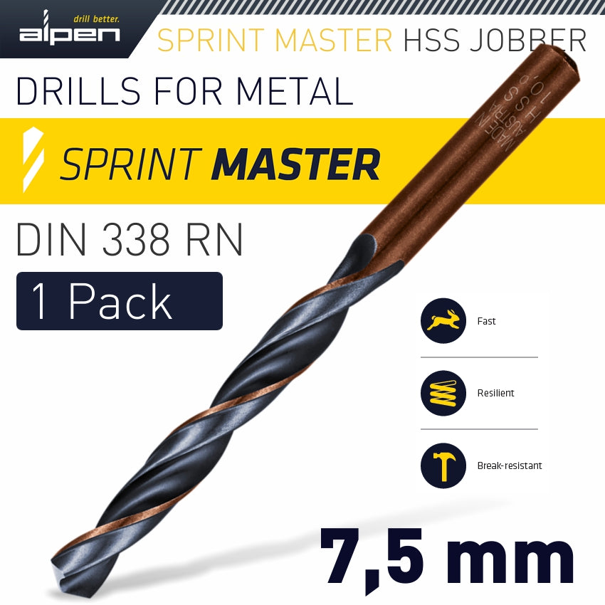Alpen - Sprint master din 338 7.5mm 1/pack – Tools4