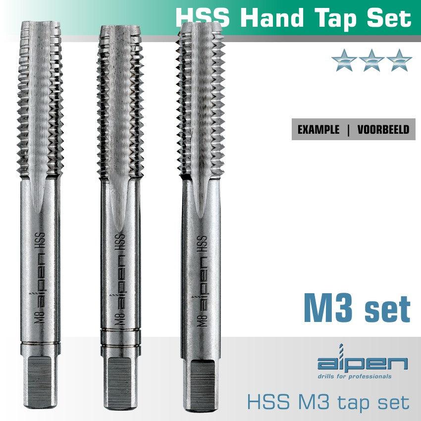 Alpen - Hand tap set in pouch m3 hss 0.5mm pitch – Tools4