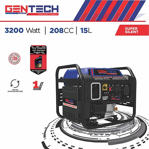 Gentech Power - GP3500I 3 kVA Digital Pure Sine Wave Petrol Inverter ...