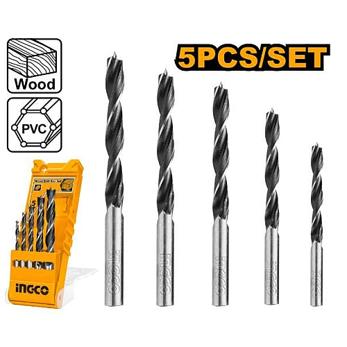 Ingco 5Pc Wood Drill Bit Set | AKD5058 - Tools4Builders