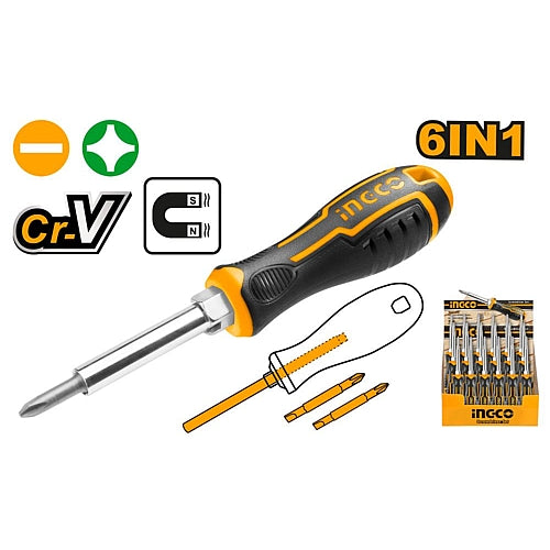 Ingco 6-In-1 Screwdriver Set | AKISD0608 - Tools4Builders