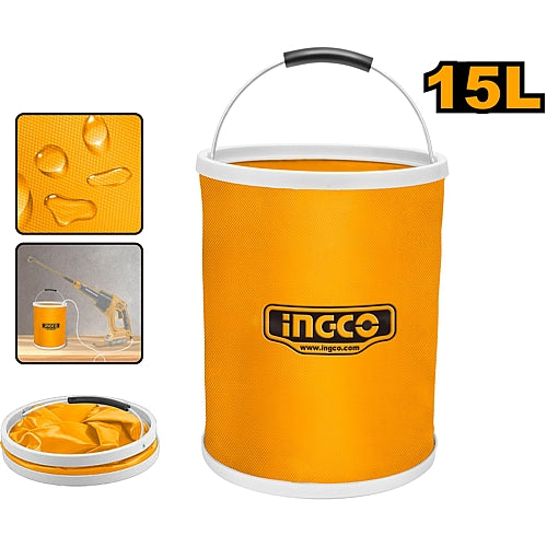 Ingco 15L Folding Bucket | AMFB15 - Tools4Builders