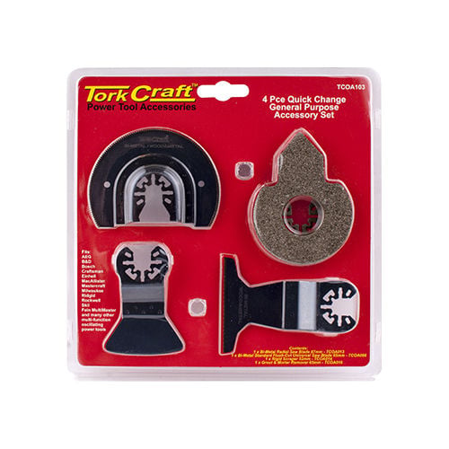 Tork Craft - Quick change oscilating general purpose accessory kit 4pc ...