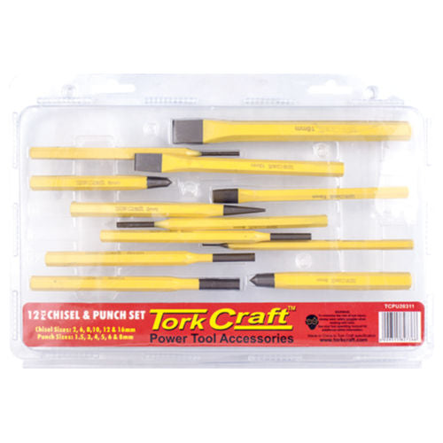 Tork Craft - Tork craft chisel and punch set 12pc – Tools4
